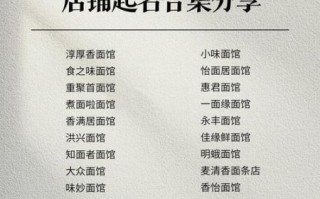 面馆起名大全_如何给面馆取名字