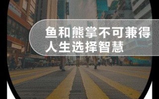 鱼和熊掌可以兼得吗_如何平衡理想与现实