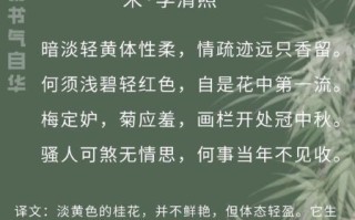 鹧鸪天桂花李清照表达了什么情感_李清照为何偏爱桂花