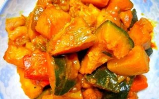 南瓜烩菜的家常做法_南瓜烩菜怎么做好吃