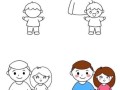 全家福简笔画三人怎么画_全家福简笔画三人教程
