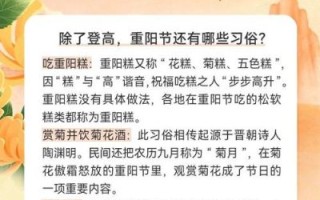 重阳节有哪些传统习俗_登高赏菊喝什么酒