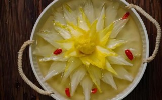 国宴开水白菜怎么做_莲花造型摆盘技巧