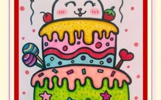 生日蛋糕简笔画彩色可爱_怎么画