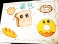面包简笔画彩色怎么画_面包卡通涂色步骤