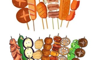 烤肉串简笔画怎么画_简笔画烤肉串步骤