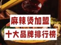 麻辣烫加盟排行榜哪家最好_麻辣烫加盟哪家好