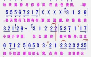 小苹果简谱电子琴怎么弹_初学者指法图解