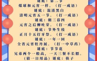 元宵节灯谜有哪些_如何猜灯谜