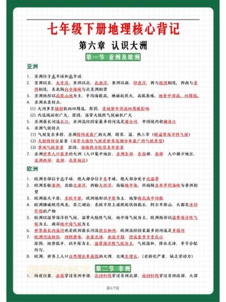 七年级地理考点有哪些_七年级地理怎么复习-第2张图片-山城妙识