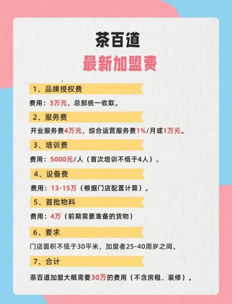 茶百道加盟费多少钱_茶百道加盟条件有哪些-第1张图片-山城妙识