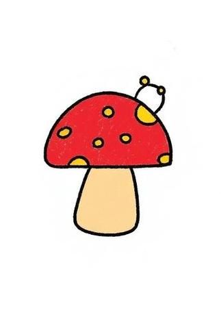 香菇简笔画怎么画_香菇图片简笔画教程-第1张图片-山城妙识