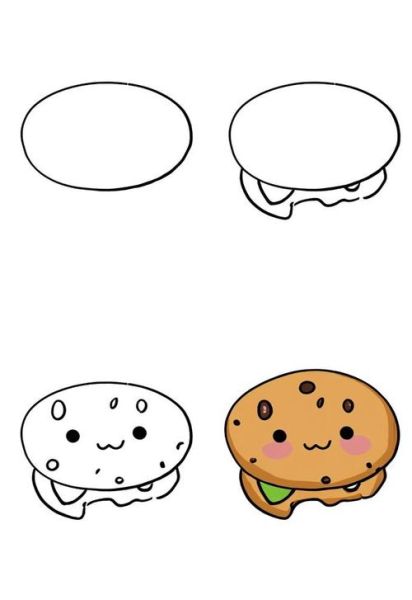 小鱼饼干怎么画_小鱼饼干简笔画步骤-第3张图片-山城妙识