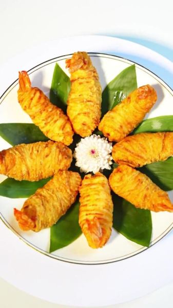 金丝虾球摆盘技巧_如何让虾球更吸睛-第2张图片-山城妙识