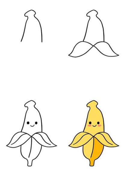 香蕉简笔画怎么画_香蕉简笔画步骤图-第1张图片-山城妙识