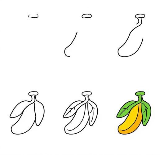 香蕉简笔画怎么画_香蕉简笔画步骤图-第2张图片-山城妙识