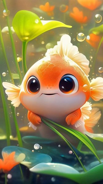 金鱼图片卡通可爱图片_如何挑选高清素材-第1张图片-山城妙识