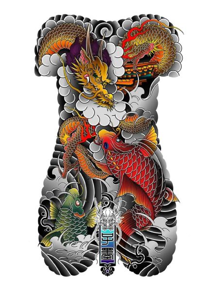 鲤鱼跃龙门纹身图片_适合什么部位-第3张图片-山城妙识