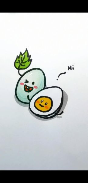 鸡蛋简笔画图片大全可爱_怎么画简单又萌-第1张图片-山城妙识