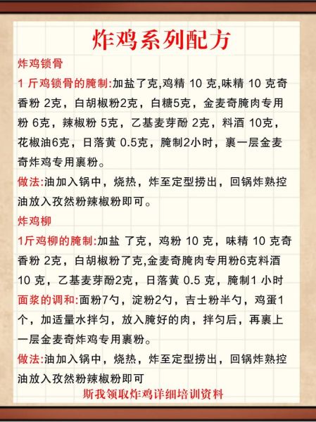商用炸鸡架配方怎么做_炸鸡架腌制比例是多少-第1张图片-山城妙识