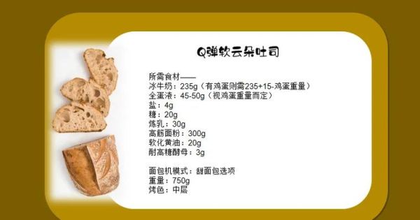 面包机做面包的配方750克_750克面包机配方比例是多少-第1张图片-山城妙识
