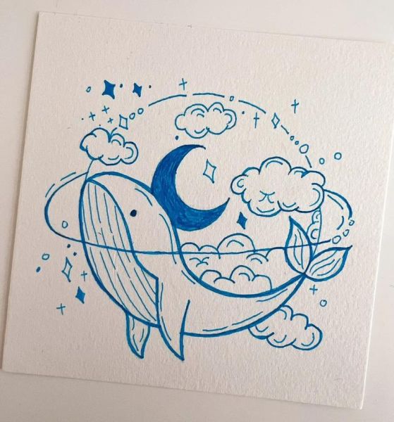 鲸鱼卡通图片唯美_怎么画才梦幻-第1张图片-山城妙识