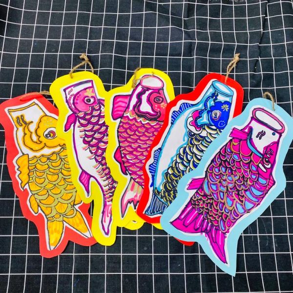 鲤鱼旗简笔画怎么画_鲤鱼旗简笔画步骤图-第3张图片-山城妙识