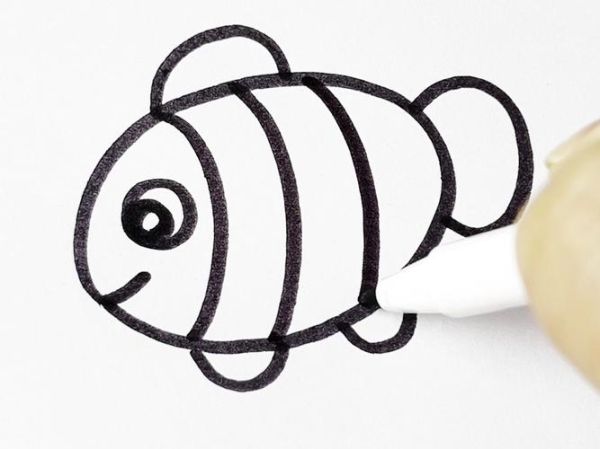 鱼类简笔画怎么画_适合初学者的鱼画法-第2张图片-山城妙识