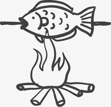 烤鱼简笔画怎么画_烤鱼图片简笔画步骤-第2张图片-山城妙识 烤鱼简笔画怎么画_烤鱼图片简笔画步骤-第2张图片-山城妙识