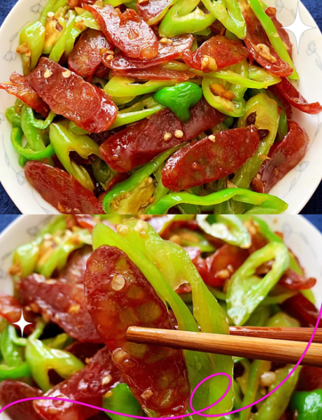 香肠炒辣椒怎么做_香肠炒辣椒先炒谁-第1张图片-山城妙识