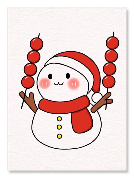雪人简笔画怎么画_雪人涂色教程大全-第1张图片-山城妙识