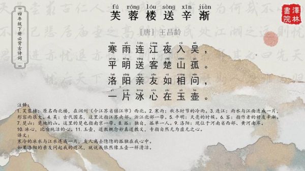 芙蓉楼送辛渐表达了诗人什么感情_王昌龄为何写寒雨孤山-第2张图片-山城妙识