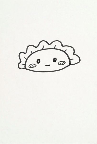 饺子简笔画怎么画_饺子简笔画步骤图解-第1张图片-山城妙识