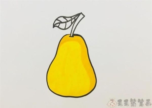 雪梨图片简笔画怎么画_雪梨简笔画步骤图解-第1张图片-山城妙识