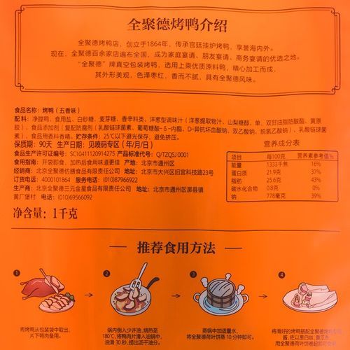 老北京烤鸭多少钱一只_正宗全聚德价格-第2张图片-山城妙识