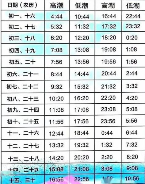 鲅鱼圈潮汐表2020_赶海最佳时间-第3张图片-山城妙识