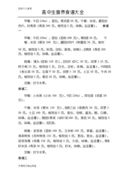 高中生营养餐食谱大全窍门_如何科学搭配-第2张图片-山城妙识