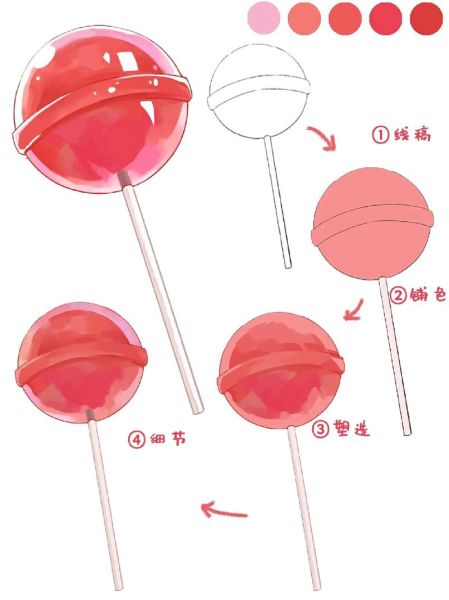 棒棒糖简笔画怎么画_可爱棒棒糖画法步骤-第3张图片-山城妙识