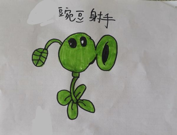 火焰豌豆射手怎么画_火焰豌豆射手简笔画步骤-第2张图片-山城妙识