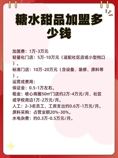 甜品加盟费用多少钱_甜品加盟费用包括哪些-第1张图片-山城妙识