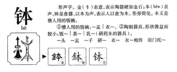 钵怎么读拼音_钵字是什么意思-第1张图片-山城妙识