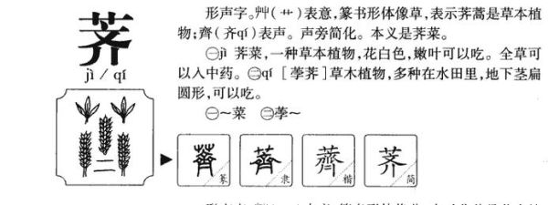 荠怎么读_荠的拼音和意思-第1张图片-山城妙识