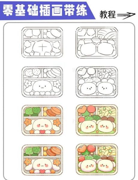 便当盒子简笔画怎么画_便当盒简笔画步骤-第3张图片-山城妙识