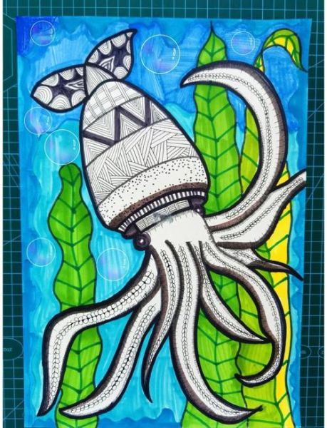 乌贼简笔画怎么画_乌贼简笔画步骤-第1张图片-山城妙识