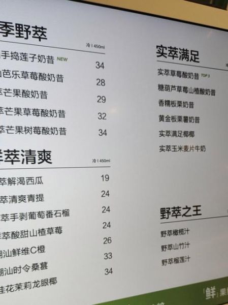 果汁菜单有哪些口味_如何搭配更健康-第2张图片-山城妙识