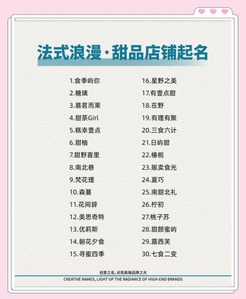 甜品店名字怎么取好听_独特甜品店名字推荐-第1张图片-山城妙识