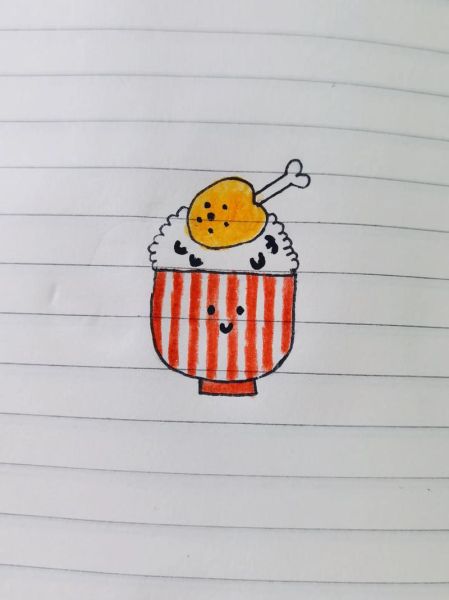 鸡腿饭简笔画怎么画_鸡腿饭简笔画步骤-第1张图片-山城妙识 鸡腿饭简笔画怎么画_鸡腿饭简笔画步骤-第1张图片-山城妙识