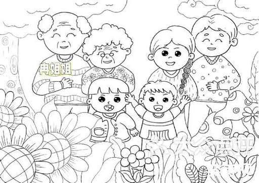 全家福简笔画六口之家怎么画_全家福简笔画六口之家步骤-第3张图片-山城妙识 全家福简笔画六口之家怎么画_全家福简笔画六口之家步骤-第3张图片-山城妙识