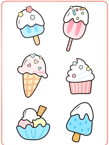 甜筒冰淇淋卡通图片怎么画_卡通甜筒冰淇淋配色技巧-第1张图片-山城妙识