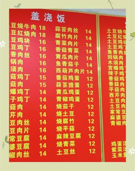 盖浇饭菜单价格表_盖浇饭多少钱一份-第1张图片-山城妙识